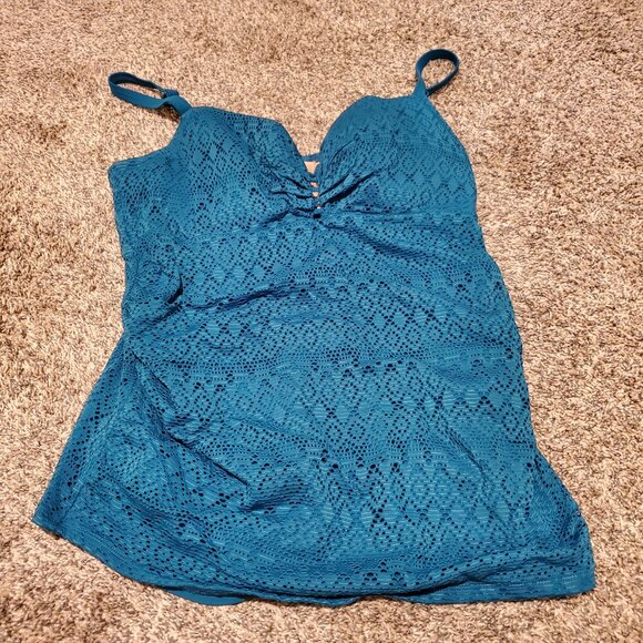 Cacique | Swim | Cacique Swim Balconette Teal Blue Tankini Top 4dd ...